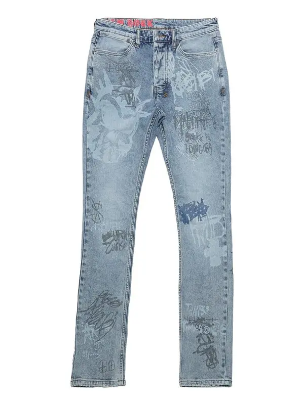 Ksubi Van Winkle Graffiti Print Skinny Jeans - Denim