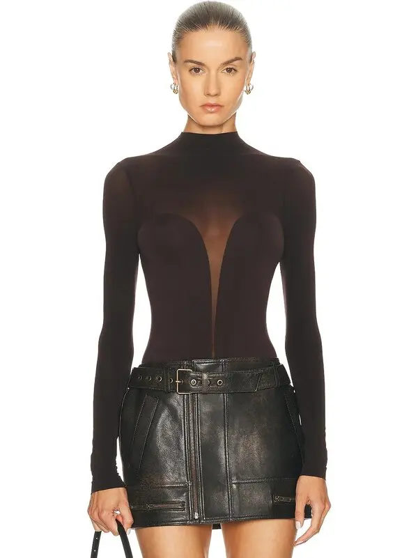 Wolford Bustier Bodysuit - Dark Wood