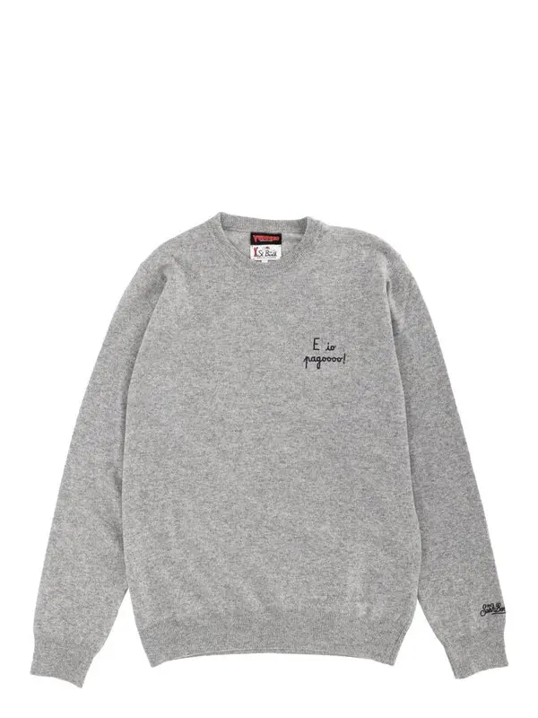 MC2 SAINT BARTH Embroidered Wool Sweater - Grey