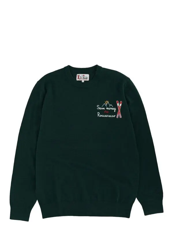 MC2 SAINT BARTH Embroidered Wool Sweater - Green