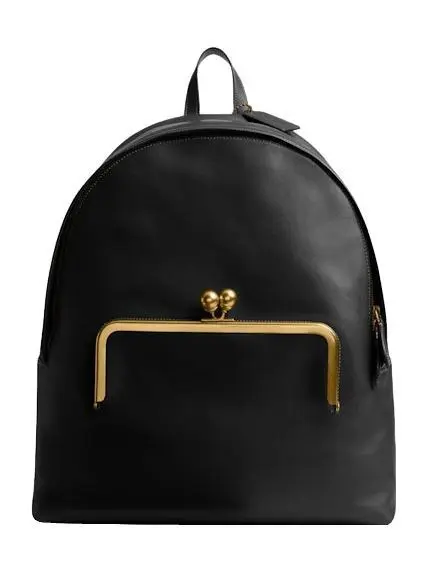 Coach Kisslock Frame Backpack - Brass/black