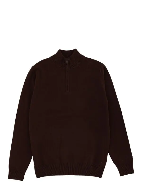MC2 SAINT BARTH Wool Quarter Zip Sweater - Brown