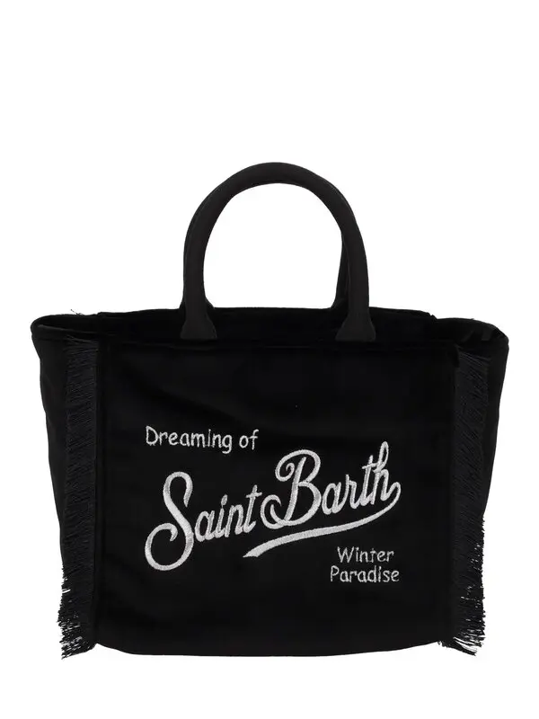 MC2 SAINT BARTH Mini Velvet Tote Bag - Black