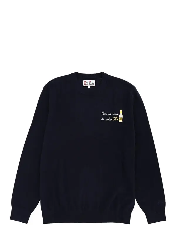 MC2 SAINT BARTH Sweater With Embroidery - Blue