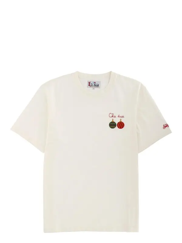 MC2 SAINT BARTH T-shirt With Print - Powder