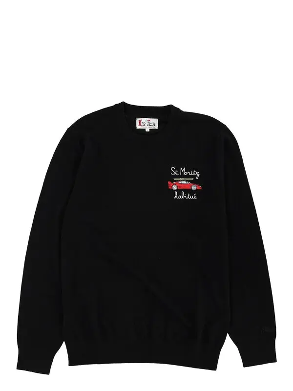 MC2 SAINT BARTH Embroidered Sweater - Black