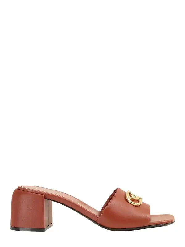 SERGIO ROSSI 55mm Surge Leather Mules - Brown