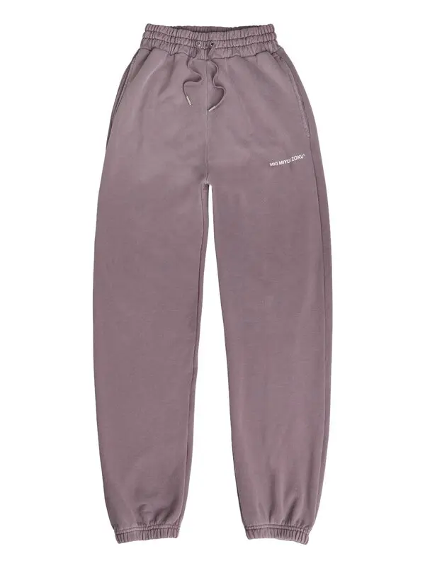 MKI MIYUKI ZOKU Uniform Logo-print Cotton-blend Sweatpants - Raisin
