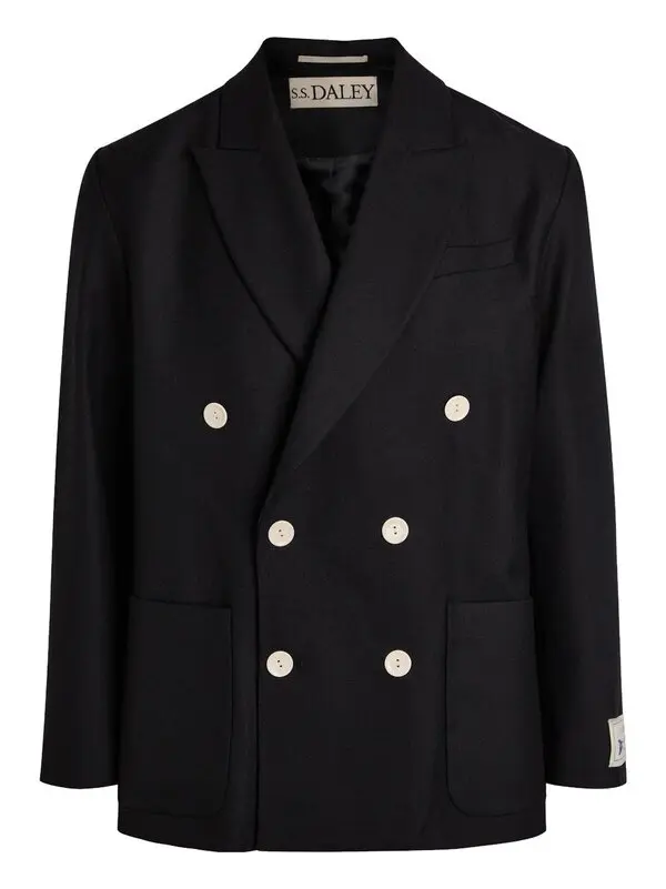 S.S.DALEY Lachlan Double-breasted Wool Jacket - Black