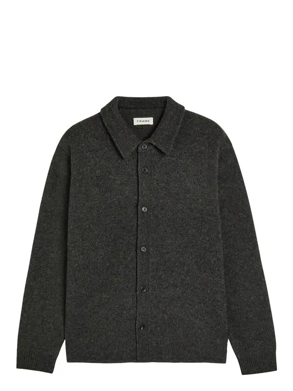 FRAME Brushed Wool And Yak-blend Overshirt - Charcoal