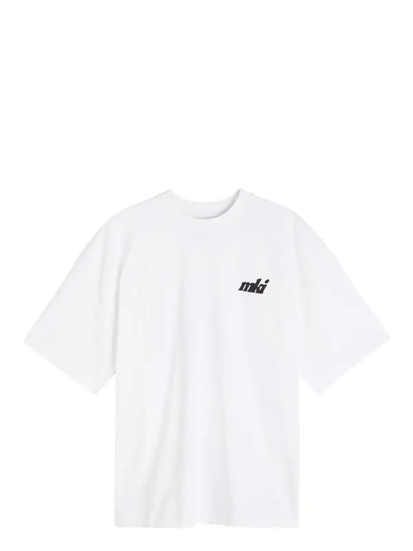 MKI MIYUKI ZOKU Stamp Logo-print Cotton T-shirt - White