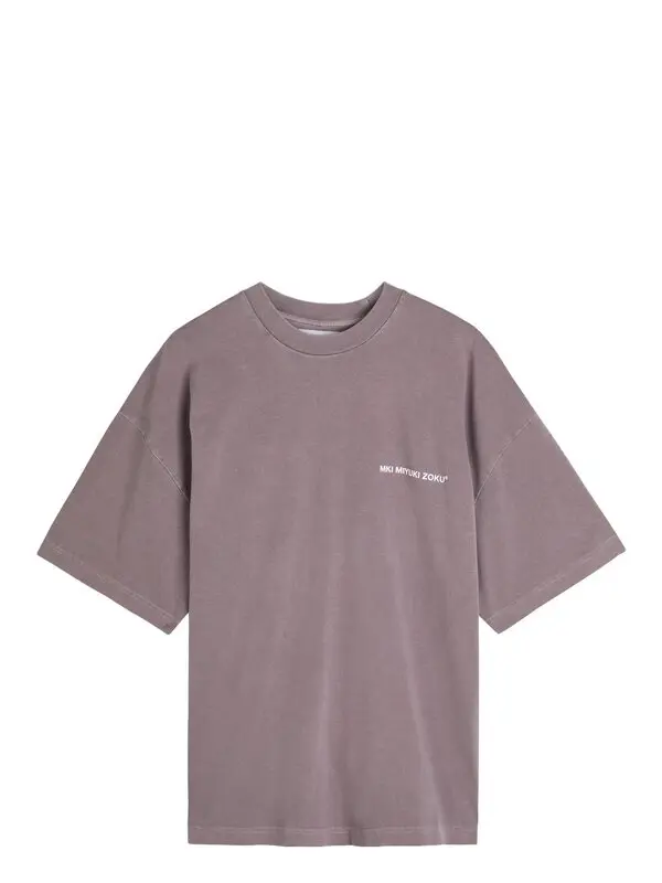 MKI MIYUKI ZOKU Uniform Logo-print Cotton T-shirt - Raisin