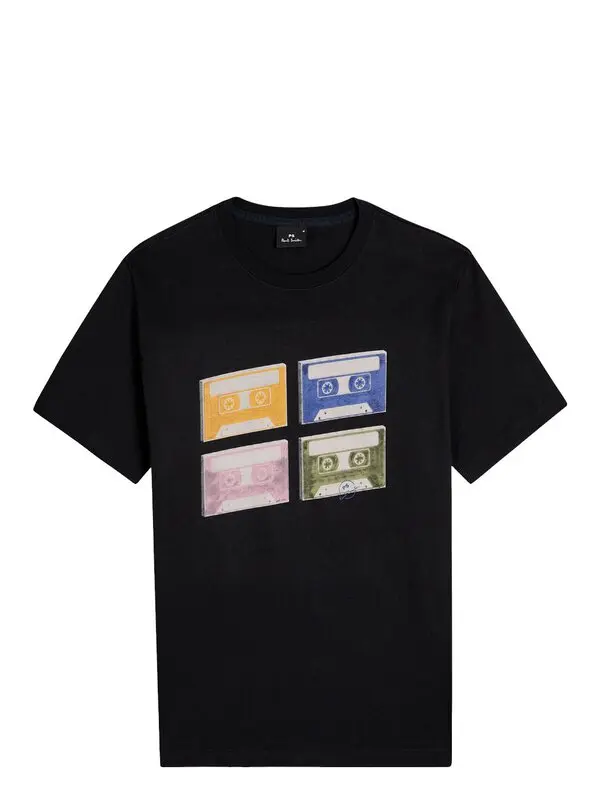 Paul Smith Tapes Printed Cotton T-shirt - Black