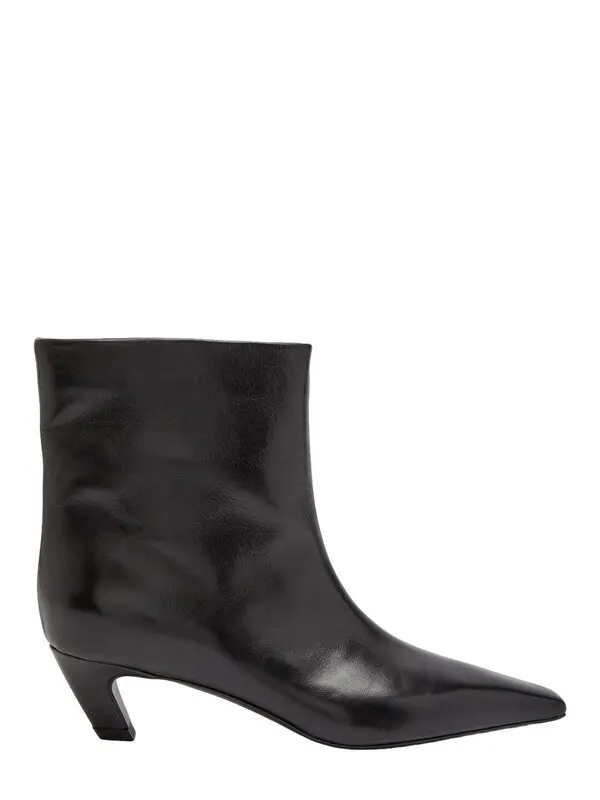 Khaite Arizona 50 Leather Ankle Boots - Black