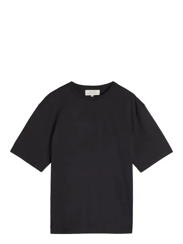 Studio Nicholson Branded Cotton T-shirt - Black