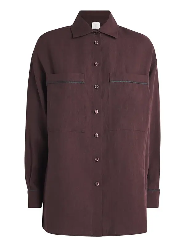 Eleventy Linen Shirt - Burgundy