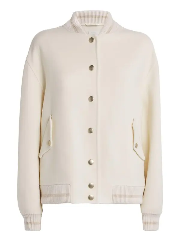 Eleventy Wool Bomber Jacket - White