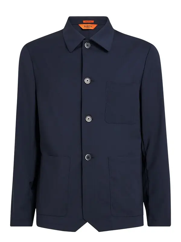 Barena Venezia Tropical Virgin Wool Overshirt - Navy