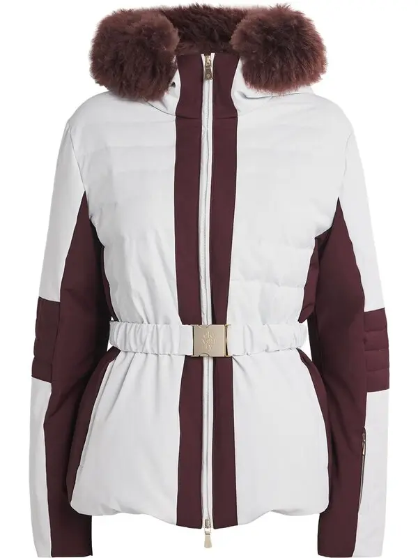 Eleventy Down Shearling-trim Parka - Burgundy