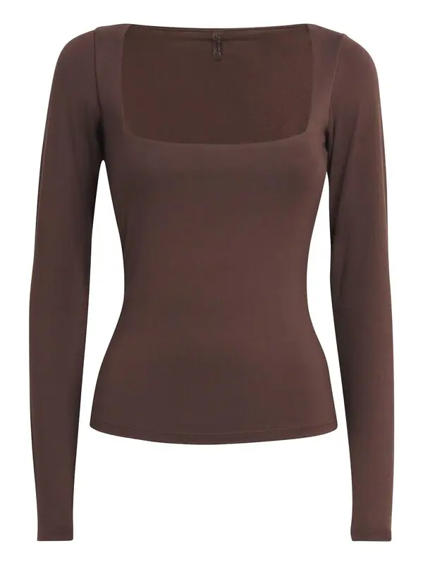 SKIMS Smooth Layers Square-neck Top - Brown