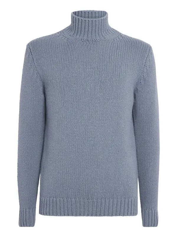 Eleventy Wool High-neck Sweater - Blue