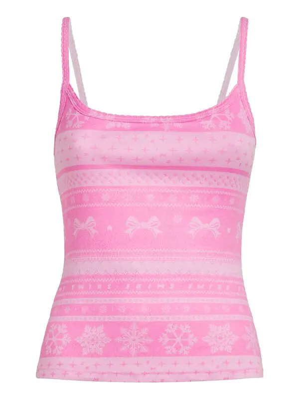 SKIMS Pointelle Plush Cami Top - Pink