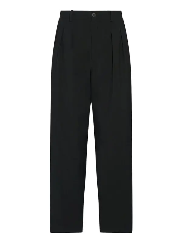 THE ROW Corley Wool Wide-leg Trousers - Black