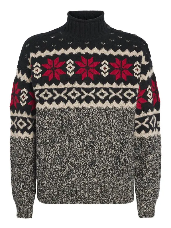 Polo Ralph Lauren Wool Snowflake Rollneck Sweater - Grey