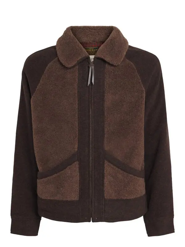 Ralph Lauren Double-knit Fleece-detail Jacket - Brown