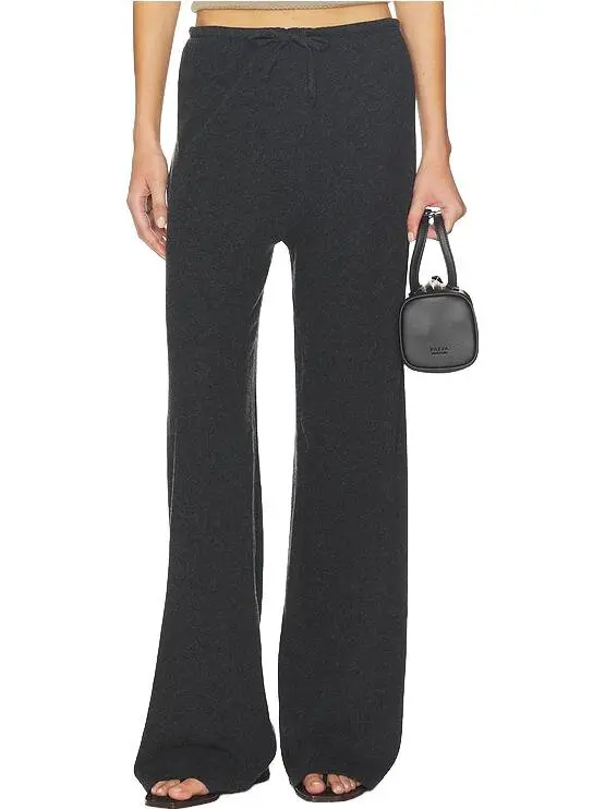 Enza Costa Cashmere Jersey Drawcord Pants - Charcoal