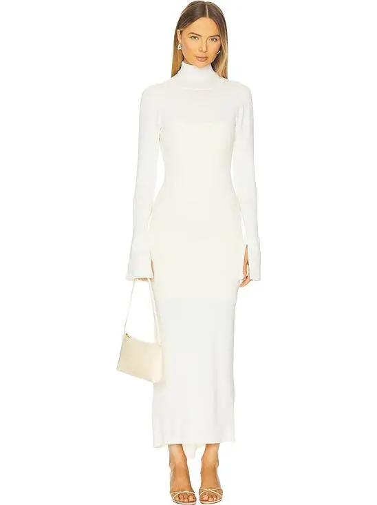 DODIEE Charlie Turtleneck Maxi Dress - Cream