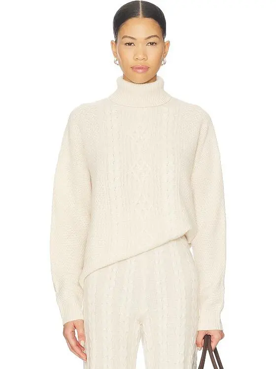 AEXAE Cashmere Knit Roll Neck Jumper - Oatmeal
