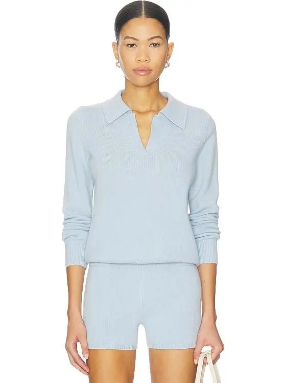 AEXAE Cashmere Polo Jumper - Light Blue