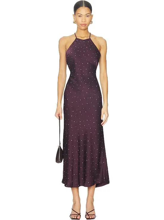 Astr The Label Halley Embellished Dress - Deep Purple