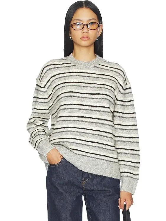 PISTOLA Hanna Variegated Stripe Sweater - Grey & White Stripe