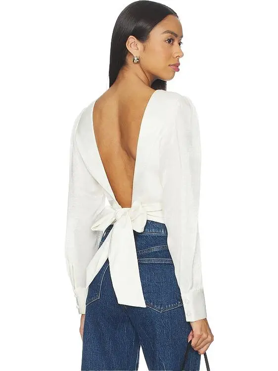 Joe's Jeans The Marie Tie Back Blouse - Ecru