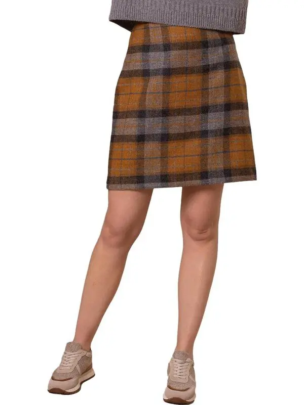 CELTIC & CO. Pure Wool Tartan Skirt - Cairngorm Ochre