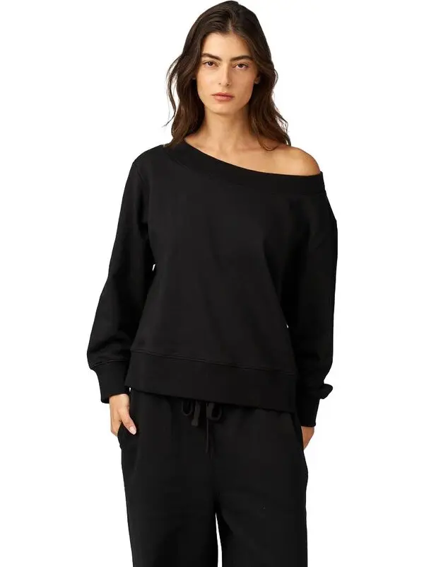 GOTTEX BEACH LIFE Off The Shoulder Sweatshirt - Black