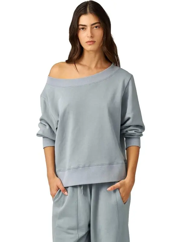 GOTTEX BEACH LIFE Off The Shoulder Sweatshirt - Light-blue