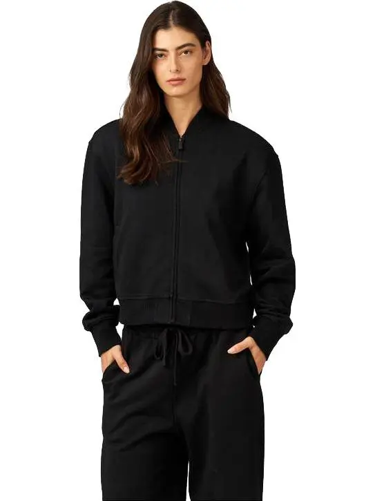 GOTTEX BEACH LIFE Relaxed Fit Bomber Sweatshirt - Black