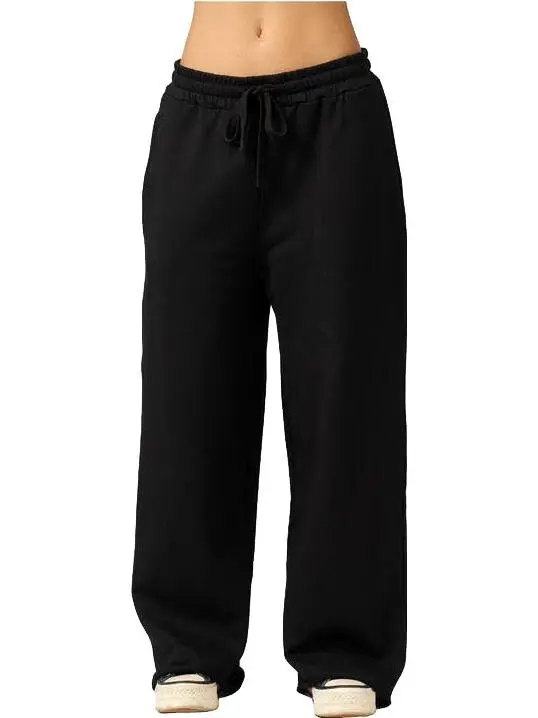 GOTTEX BEACH LIFE Wide Leg Sweatpants - Black