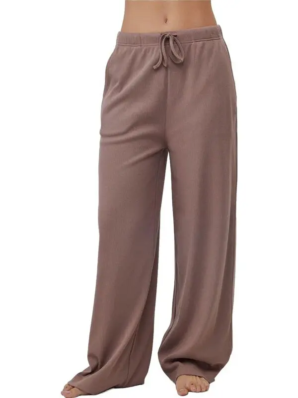 GOTTEX BEACH LIFE Sandy Days Loungewear Wide Leg Bottoms - Coffee