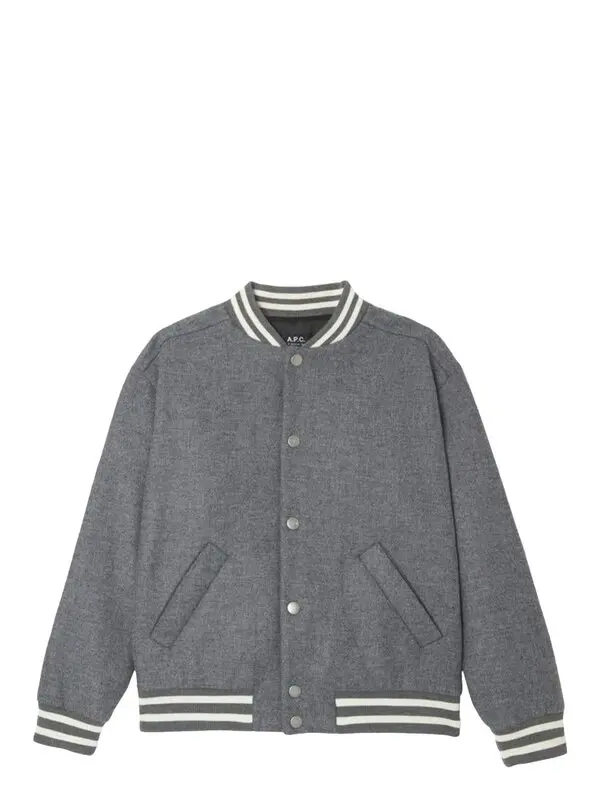 A.p.c. Striped Trim Jacket - Grey