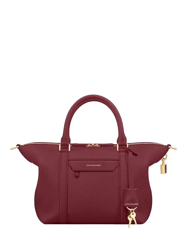 MAISON DE SABRE Small Leather Weekender - Plum Red