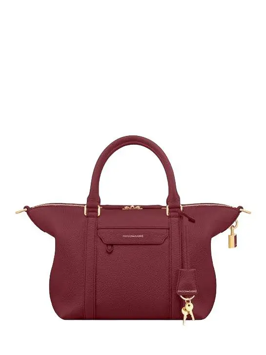MAISON DE SABRE Small Leather Weekender - Plum Red