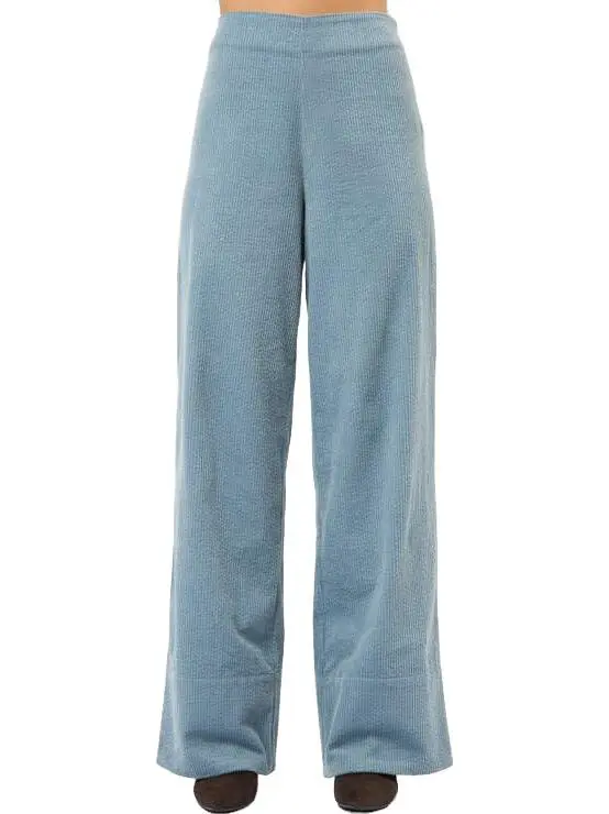 VIENS AVEC MOI The Odyssey Wide Leg Corduroy Pants - Blue