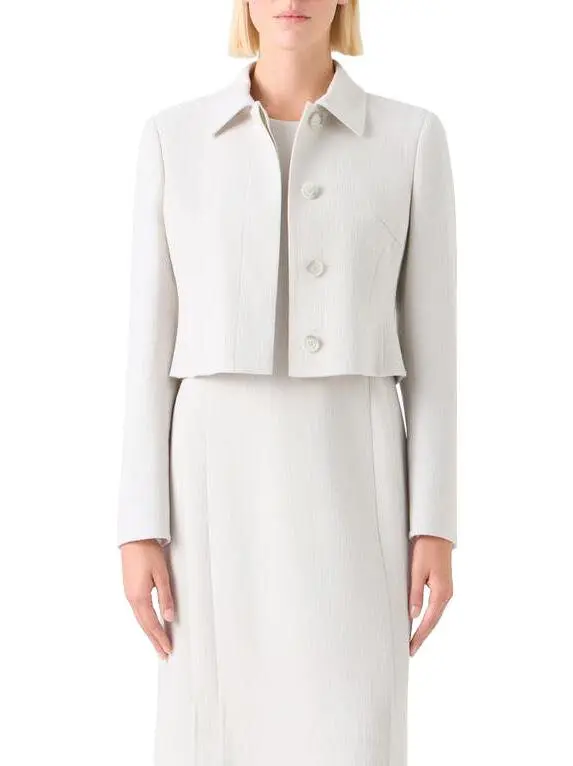 Akris Helios Cropped Jacket - Light Greige