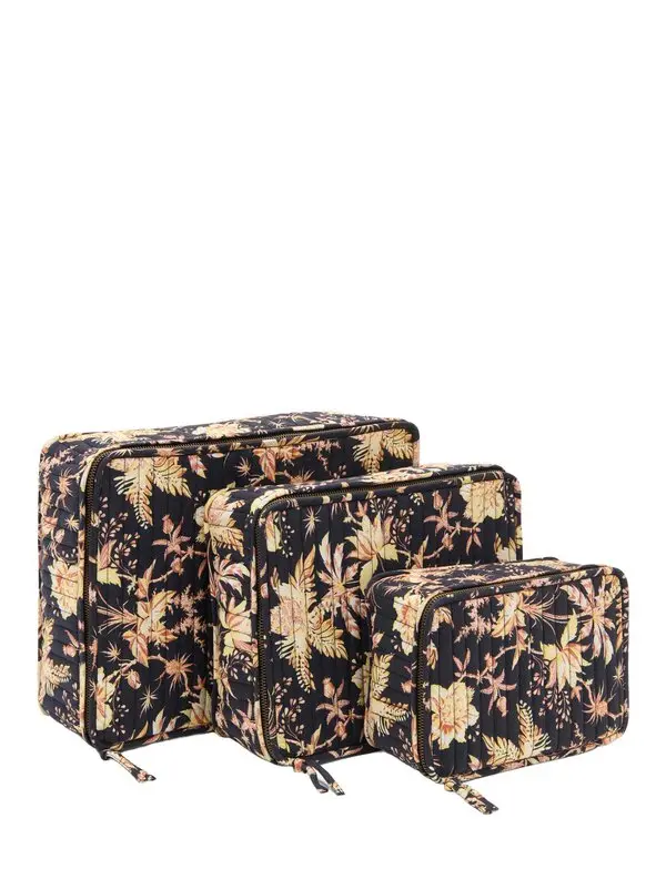 Ulla Johnson Floral Print Packing Cubes Set Of Three - Forsythia