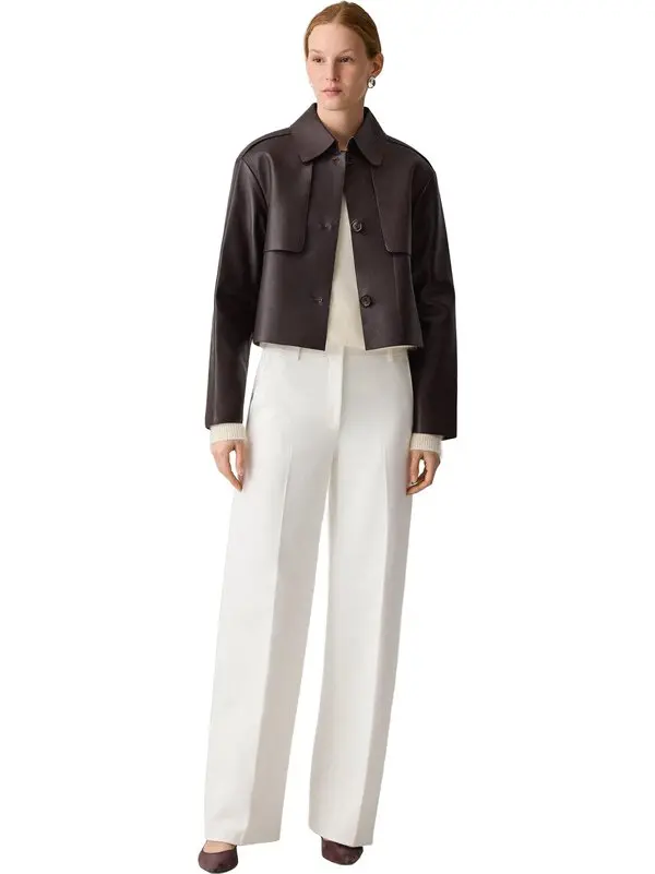 Theory Classic Straight Leg Knit Ponte Pant - Ivory