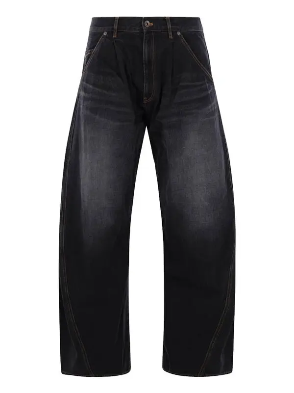 KHOKI Curved-leg Jeans - Black